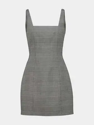 Balmain Prince Of Wales Wool Mini Dress - Black