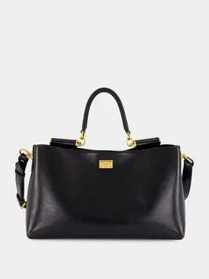 Dolce & Gabbana Vittoria Handbag In Calfskin - Black