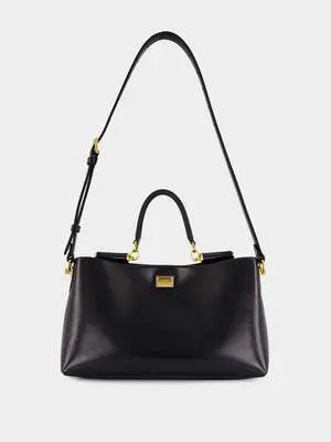 Dolce & Gabbana Vittoria Handbag In Calfskin - Black
