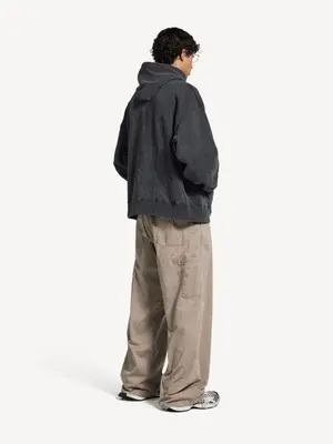 Balenciaga Washed Crayon Loopback Hooded Sweatshirt - Black