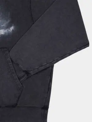 Balenciaga Washed Crayon Loopback Hooded Sweatshirt - Black