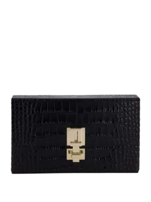 TOM FORD Crocodile-embossed Clutch - Black