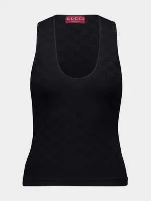 Gucci Gg Jacquard Elastic Tank Top - Black