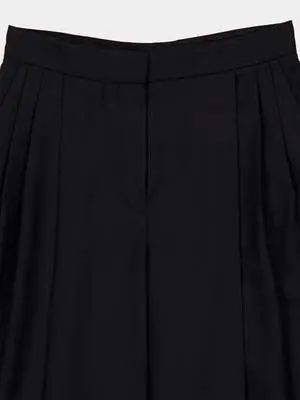 Nina Ricci Pleated Wool Straight-leg Trousers - Black