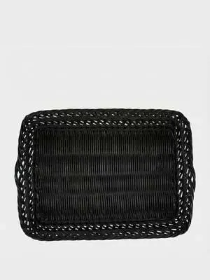 HOUSE OF CAPRICORN Vitória Wicker Large Tray - Black