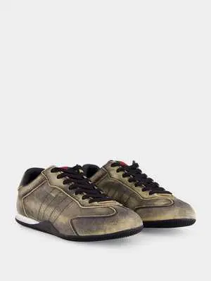 Gucci Washed Leather Shift Trainers - Black