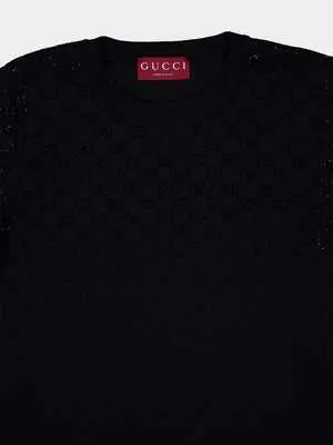 Gucci Wool Dress With Gg Crystals