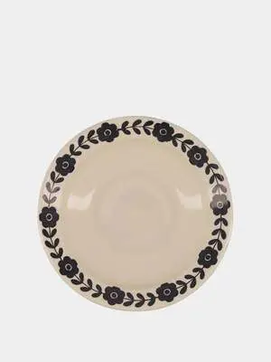 HOUSE OF CAPRICORN Hand-painted Viana Stoneware Soup Plate - Black