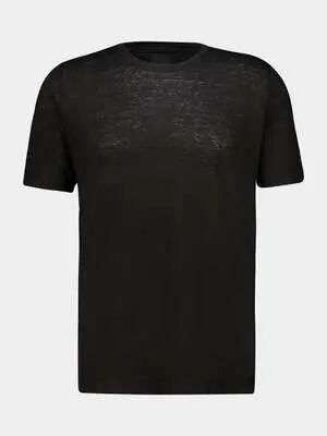 120% Lino Linen T-shirt - Black