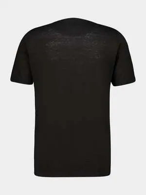 120% Lino Linen T-shirt - Black