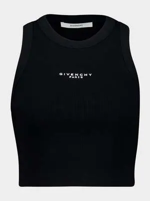 Givenchy Cropped Stretch Cotton Tank Top - Black