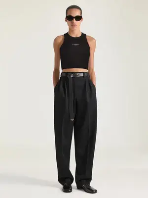 Givenchy Cropped Stretch Cotton Tank Top - Black
