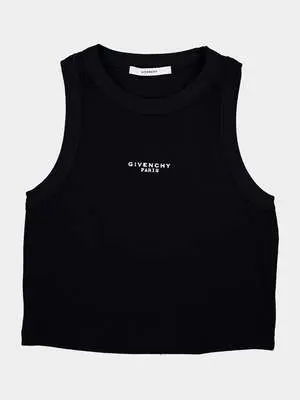 Givenchy Cropped Stretch Cotton Tank Top - Black