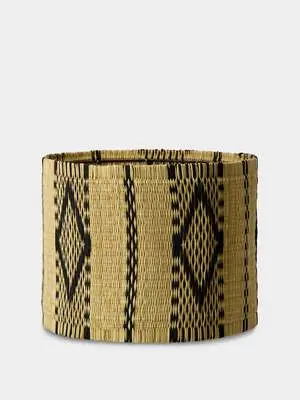 HOUSE OF CAPRICORN Handmade Coruche Natural Reed Small Lampshade - Black