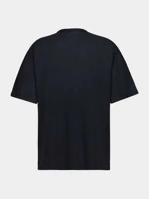 Balenciaga Washed Medium-fit Graphic Cotton T-shirt - Black