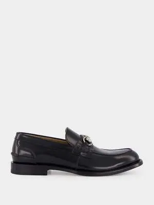 Gucci Leather Loafers With Horsebit - Black