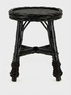 HOUSE OF CAPRICORN Furnas Wicker Stool - Black