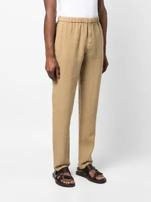 Boglioli Linen Straight Leg Trousers