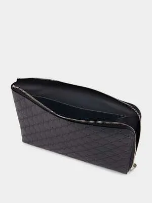 Gucci Gg Leather Monogram Pouch