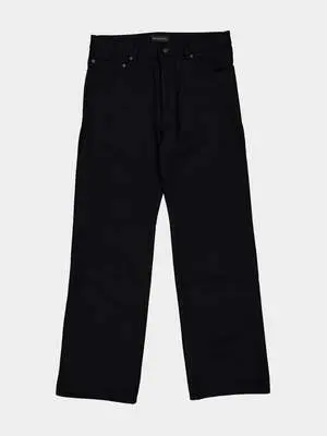 Balenciaga Curved Knee Cotton Denim Trousers