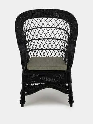 HOUSE OF CAPRICORN Furnas Wicker Armchair - Black