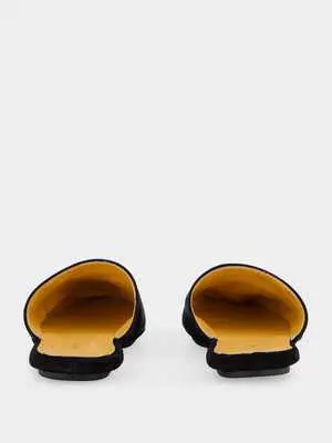 TOM FORD Suede Slippers With Tf Embroidery