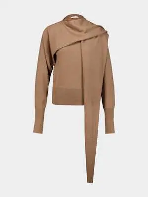 FERRAGAMO Cashmere Scarf Jumper - Beige