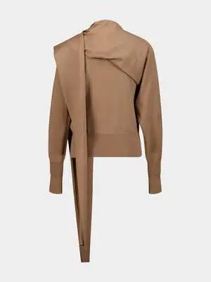 FERRAGAMO Cashmere Scarf Jumper - Beige