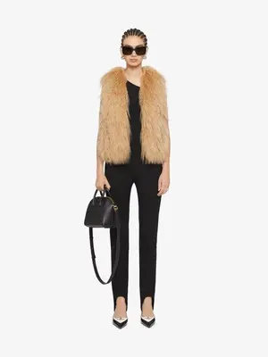 Givenchy Fur Sleeveless Vest - Beige