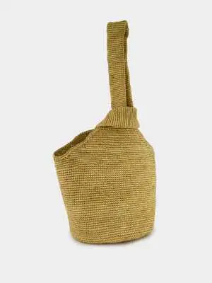SENSI STUDIO Handheld Straw Handbag - Beige