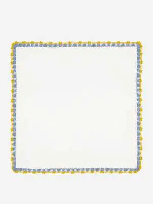 HOUSE OF CAPRICORN Hand-embroidered Leonor Linen Napkin - Cream