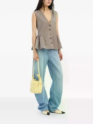 ROTATE BY BIRGER CHRISTENSEN Buttoned Peplum Gilet
