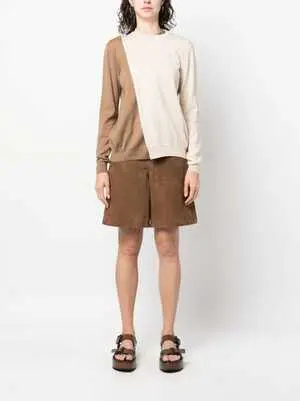 Colville Contrast Panel Wool Sweater - Beige