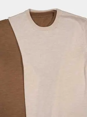 Colville Contrast Panel Wool Sweater - Beige