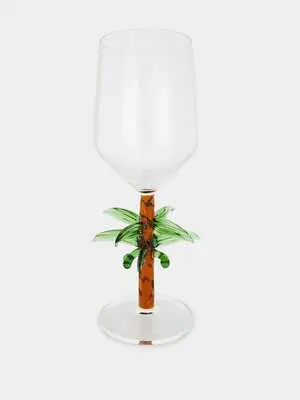 LES-OTTOMANS Palm Tree Shaped Glass - Brown
