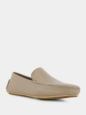 Manolo Blahnik Mayfair Leather Loafers - Beige
