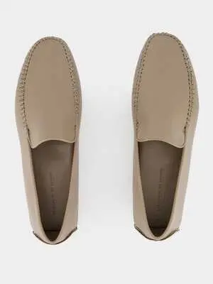 Manolo Blahnik Mayfair Leather Loafers - Beige