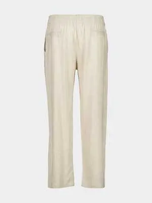 Spiritum Tulum Palmeta Linen Formal Pants - Cream