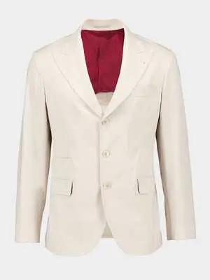 Brunello Cucinelli Cotton And Cashmere Blazer - Beige