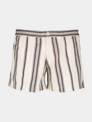 MARRAKSHI LIFE Nautical Stripe Cropped Shorts - Beige