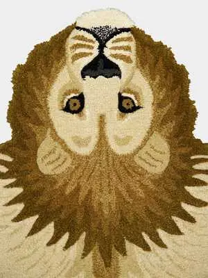 DOING GOODS Lion Motif Artisan Rug