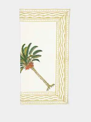 LES-OTTOMANS Tropical Palm Cotton Napkin - Beige