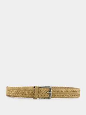 AURELIEN Woven Suede Belt - Beige