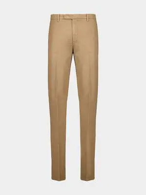 Boglioli Pressed-crease Cotton-linen Trousers