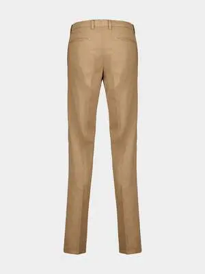 Boglioli Pressed-crease Cotton-linen Trousers