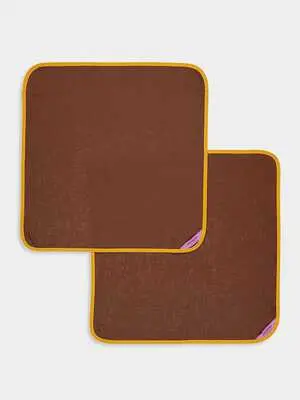 La DoubleJ Set Of 2 Large Napkins - Brown