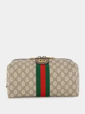Gucci GG Supreme Toiletry Case Beige