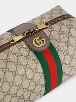 Gucci Gg Supreme Toiletry Case - Beige