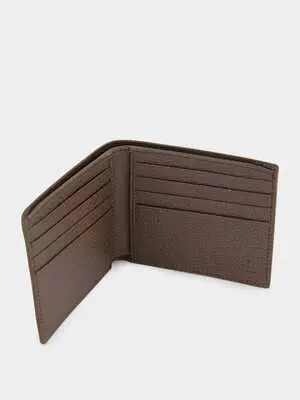 Gucci Gg Supreme Bi-fold Wallet With Brown Leather Interior - Beige