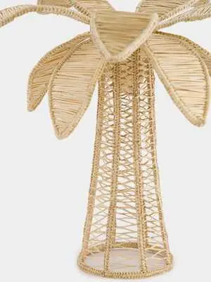 Coro Cora Palm Tree Iraca Candle Holder - Beige